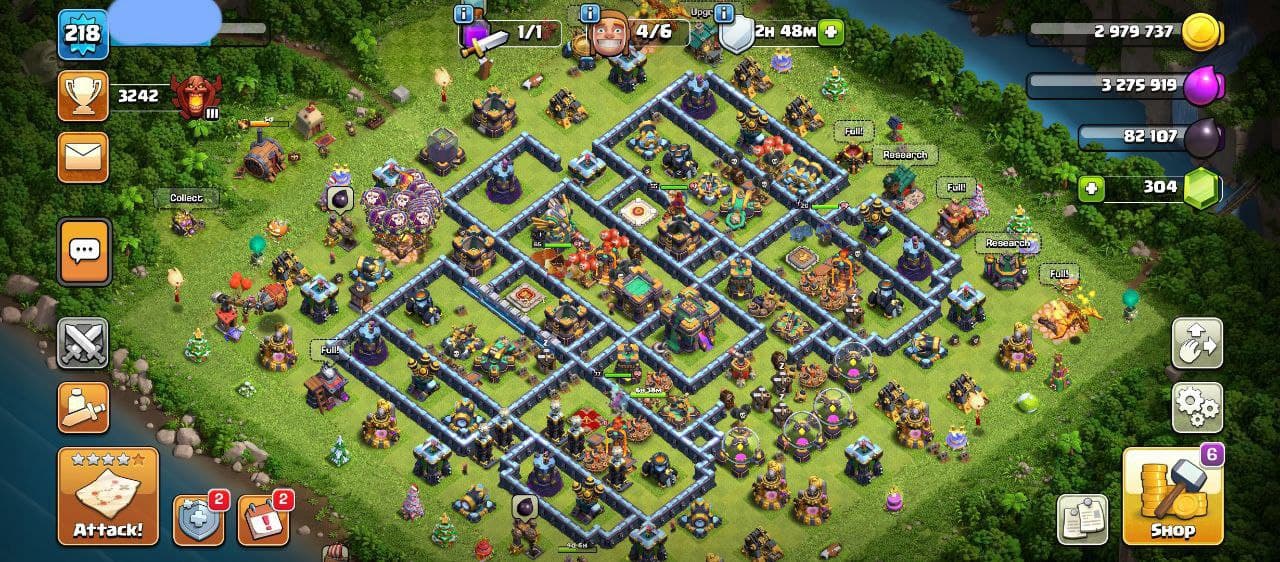 DECENT MAX TH14 GIANT GAUNTLET LEV 9 LEGEND PB LEGENDARY GHOST QUEEN H...